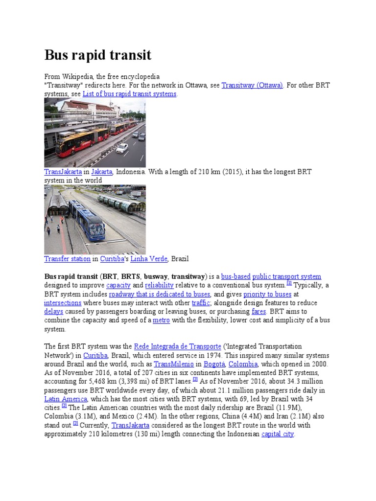 Bus Rapid Transit | PDF | Light Rail | Bus Transport