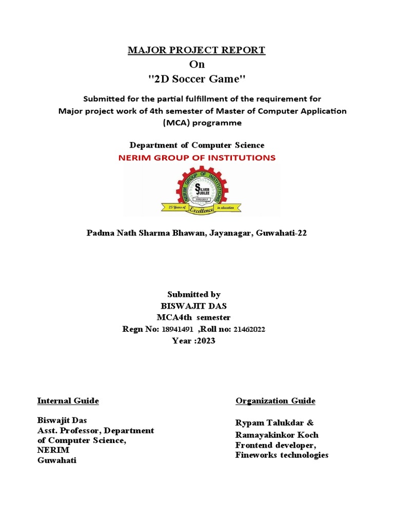 2d Soccer Game Report | PDF | Software Engineering | Information Technology