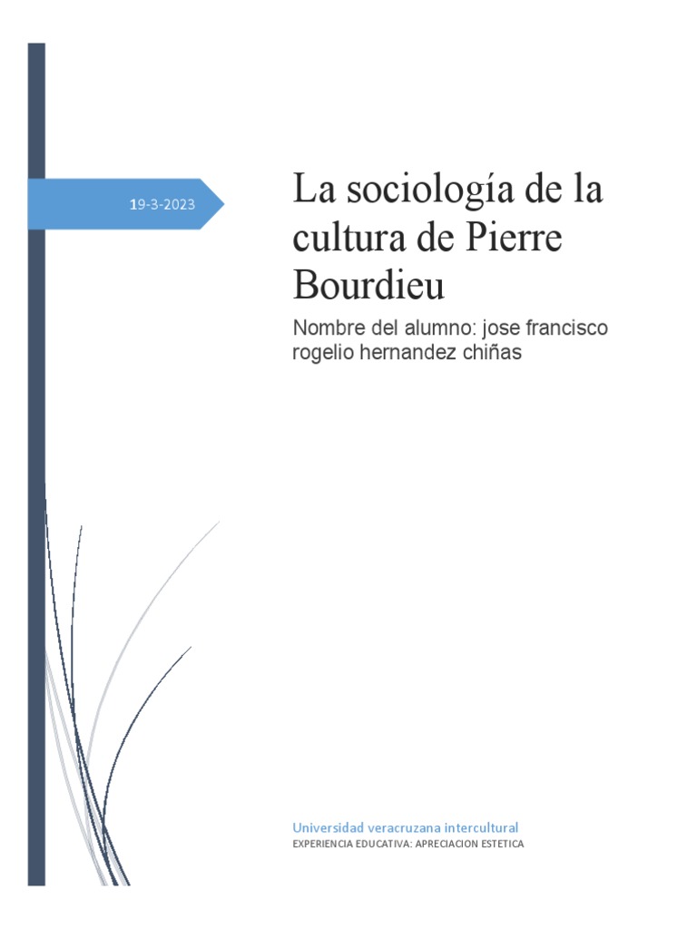 La Sociología de La Cultura de Pierre Bourdieu | PDF | Sociología
