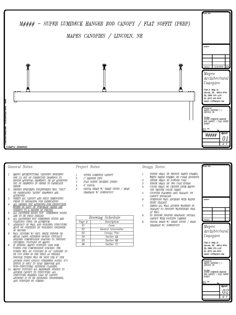 Canopy Plan and Section Details | PDF