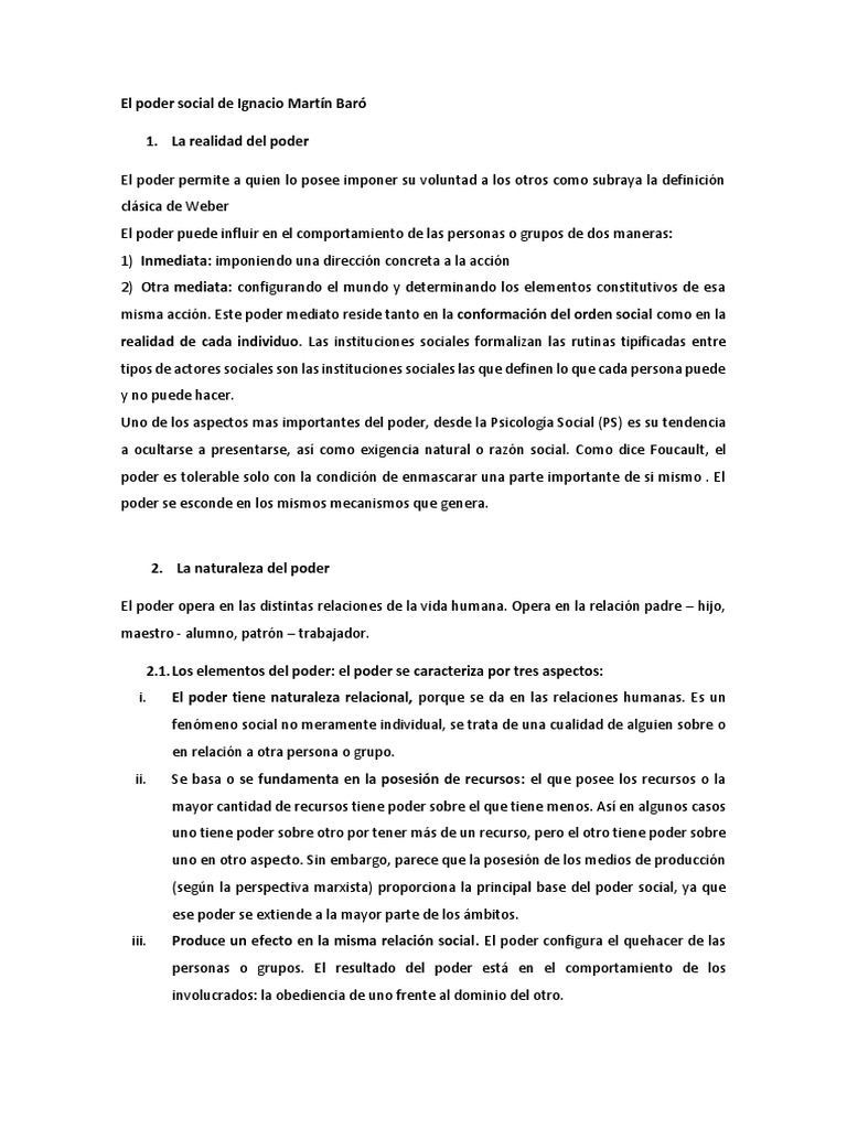 Resumen Baro Cap2 El Poder Social | PDF | Conformidad | Paradigma