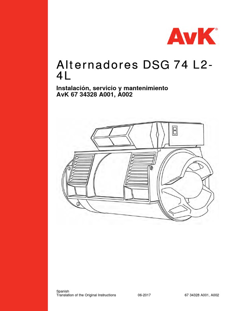 Alternador AVK - DSG 74 L2-L4 Instalacion Servicio y Mantenimiento ...