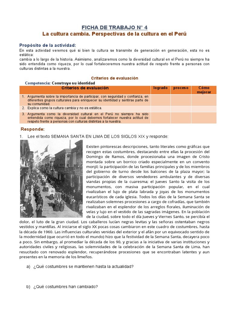 Ficha de Trabajo 5 - U3 | PDF | Multiculturalismo