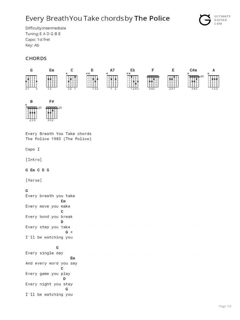 Every Breath You Take Chords | PDF