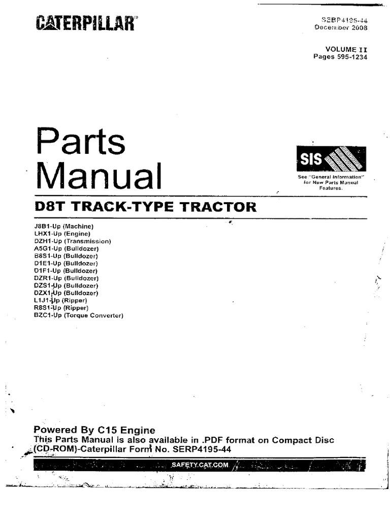 Manual de Partes D8T Volumen 2 | PDF