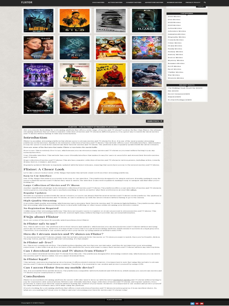 Flixtor Movies Online | PDF | Streaming Media | Android (Operating System)