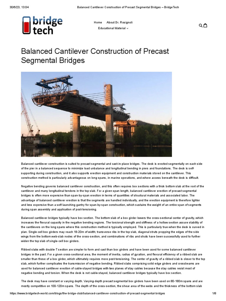 Precast Segmental Bridge Techniques | PDF | Prestressed Concrete ...