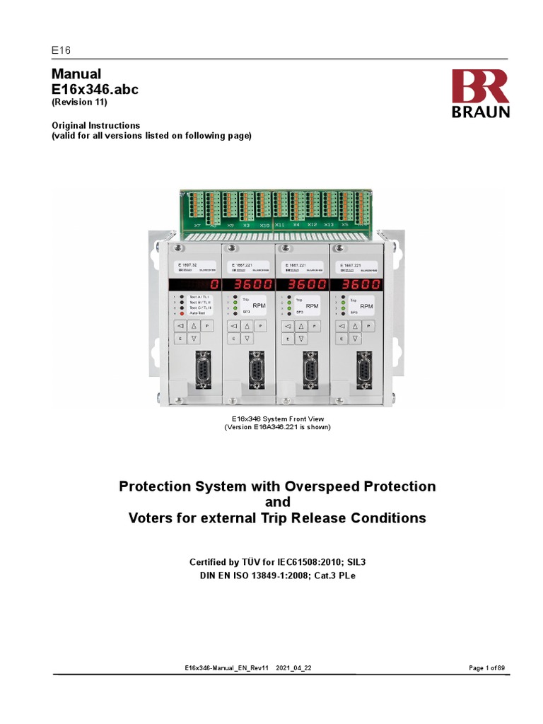 Braun E16 Speed Sensor Manual | PDF | Computer Monitor | Relay