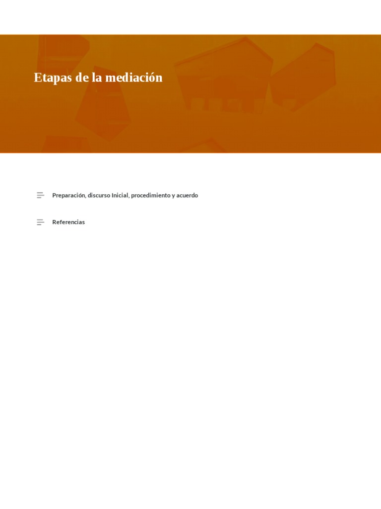 Etapas de La Mediacion | PDF | Mediación | Comunicación