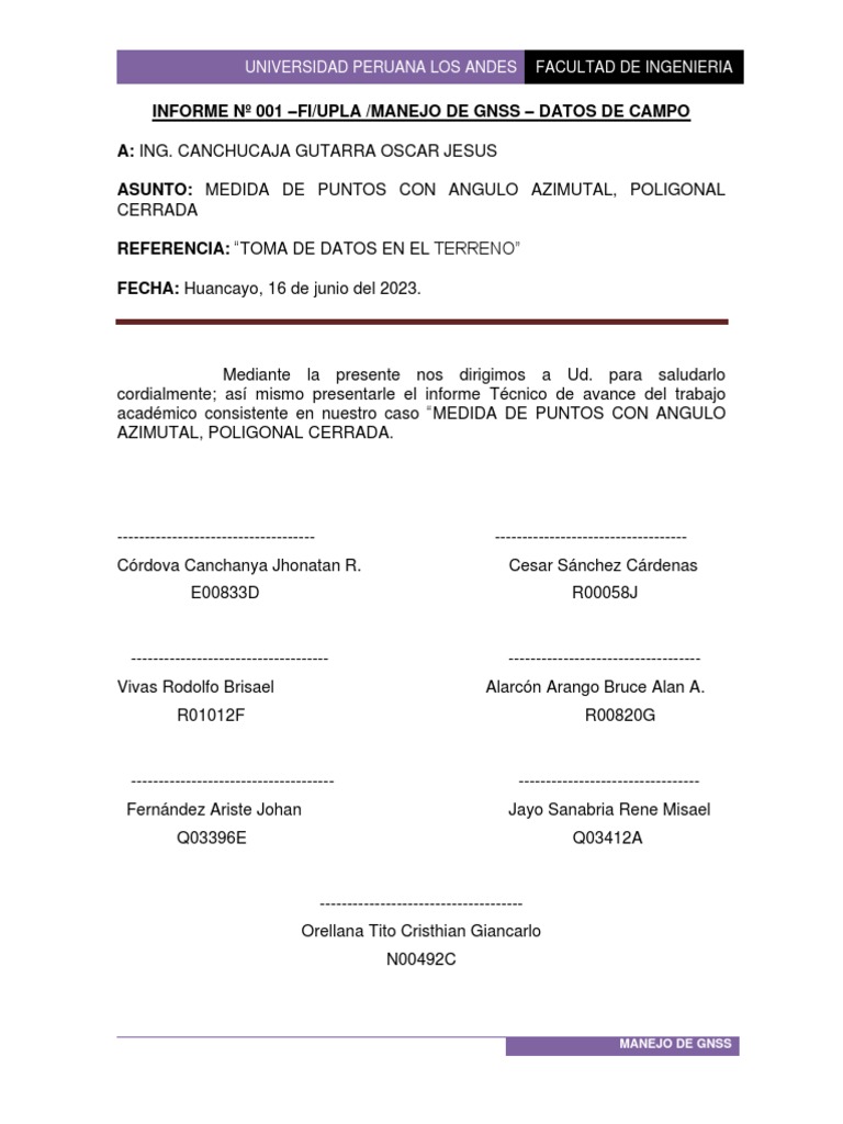 Informe GNSS | PDF | Navegación | Observación