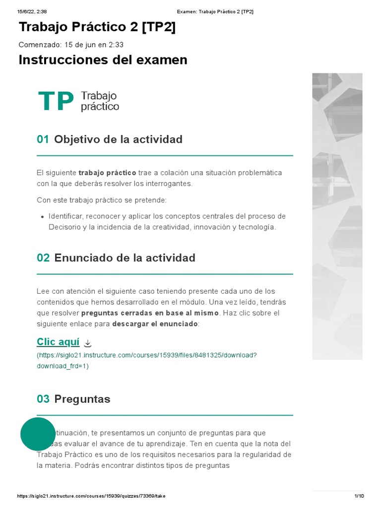 TP2 - Dirección General (OA 100%) | PDF | Planificación | Creatividad