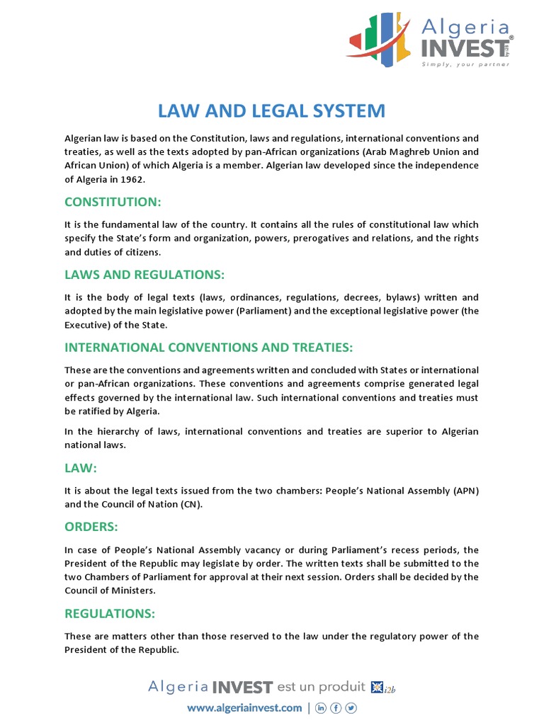 Algerian Investing Law and Legal System | PDF | Jurisdiction | Judge