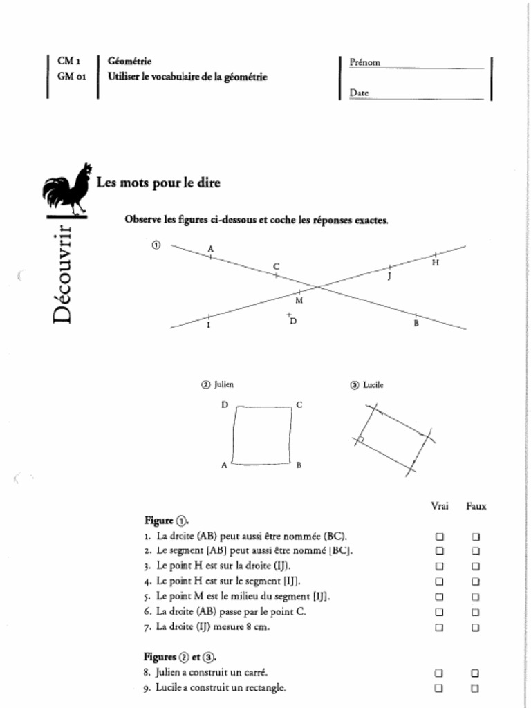 Géométrie cm1 Séquences+fiches - Rue Des Écoles | PDF