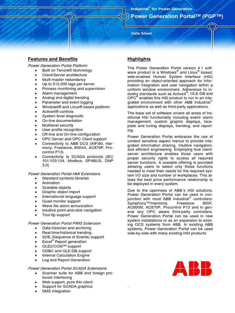 9AKK101130D1343 - PGP Data Sheet | PDF | Windows Server 2003 | Scada 9AKK101130D1343 - PGP Data Sheet | PDF | Windows Server 2003 | Scada
