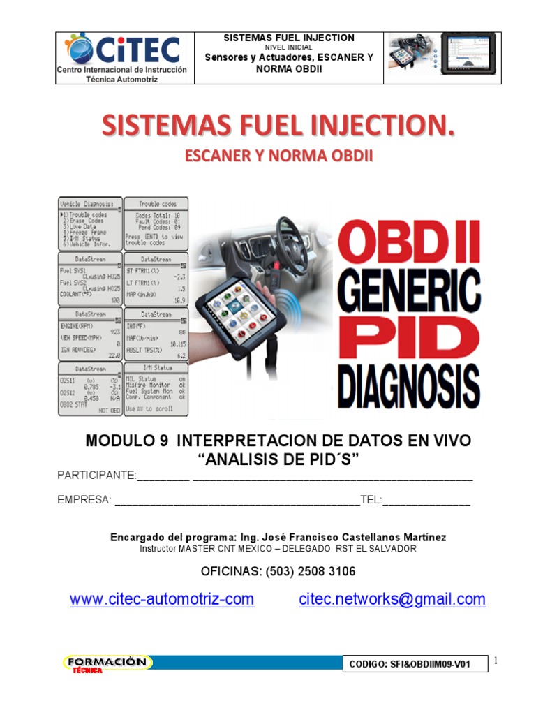 Modulo 9 Interpretacion de Datos en Vivo Analisis de Pid S Participante | PDF | Inyección de ...