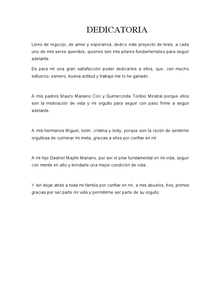 DEDICATORIA Taniiiiiia | PDF