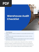 Warehouse Standard Operating Procedure (SOP) | PDF | Warehouse | Audit