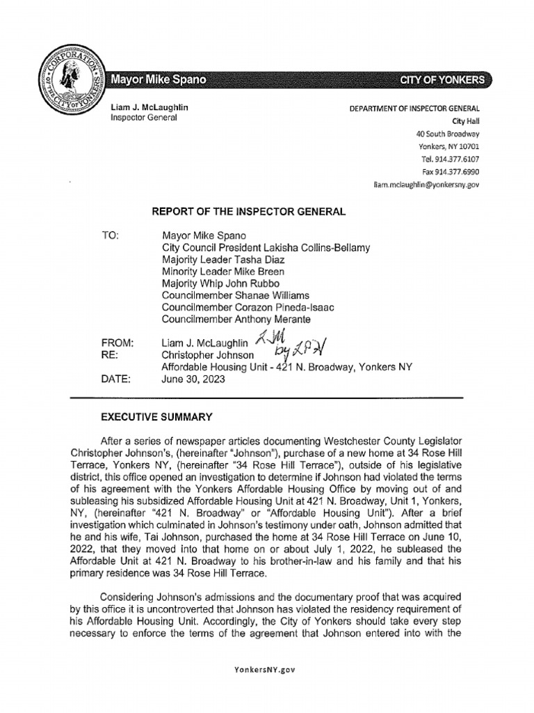 IG Report-Christopher Johnson | PDF