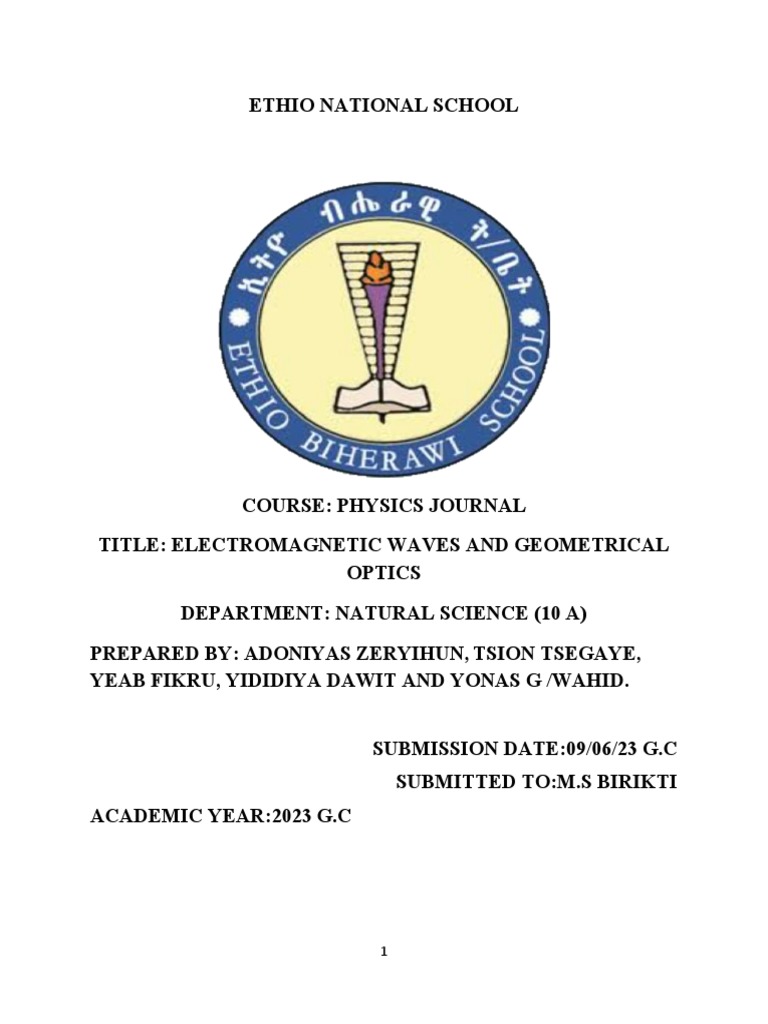 Physics Journal 2023 | PDF | Refraction | Mirror