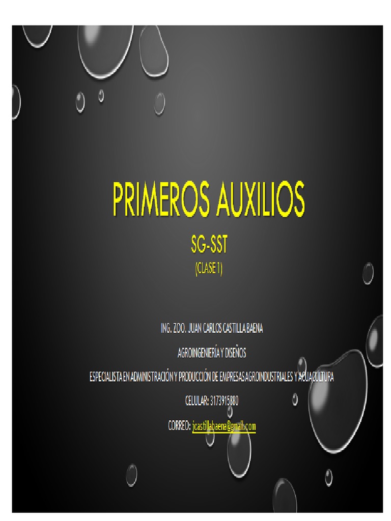SISO - SG-SST Primeros Auxilios (Clase 3) | PDF | Lesión | Herida
