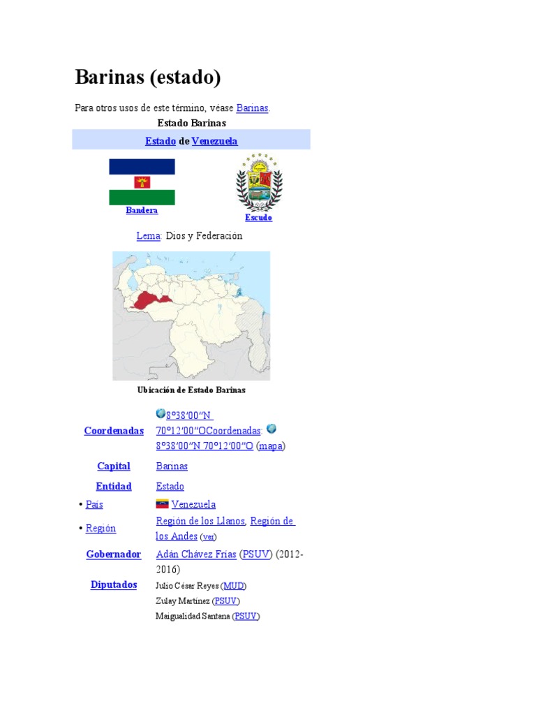 Estado Barinas | PDF | Viajes y turismo