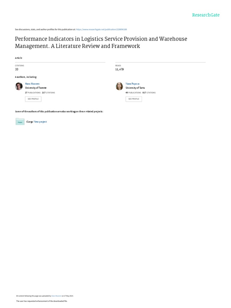 Performance Indicators in Logistics Service Provis | PDF | Logistics ...