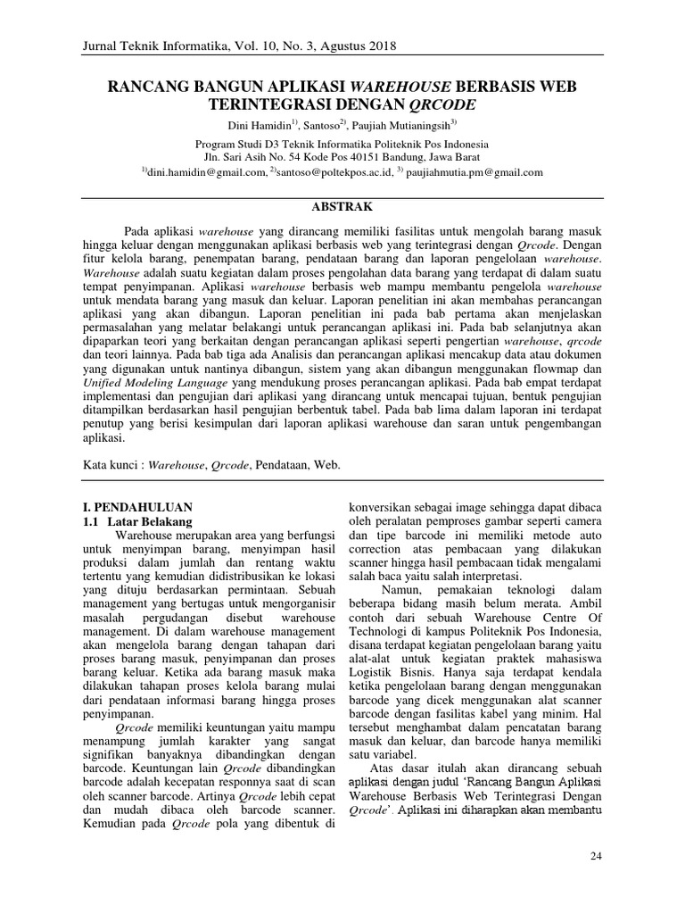 Rancang Bangun Aplikasi Warehouse Berbasis Web | PDF