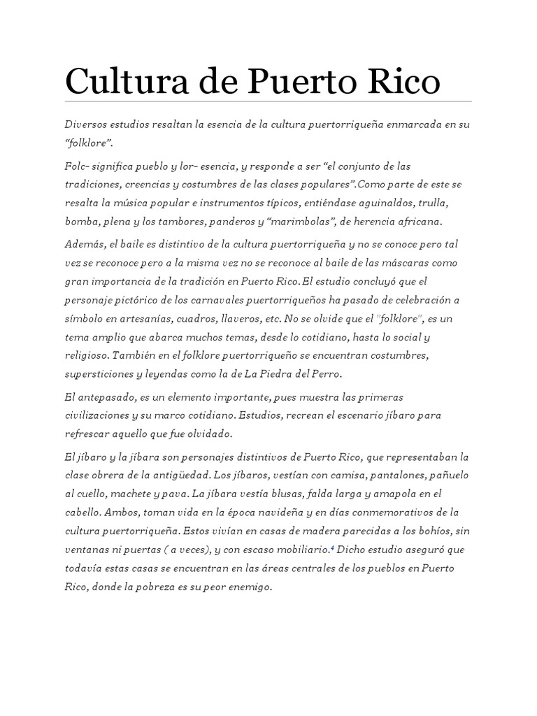 Cultura de Puerto Rico | PDF
