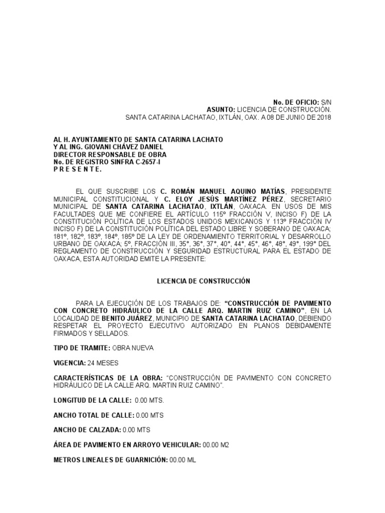 1.4. Licencia de Construccion | PDF | Hormigón | Gobierno