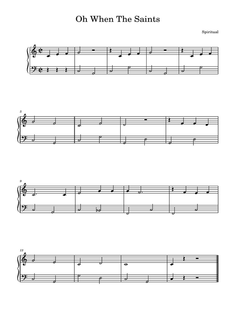 "Oh When The Saints Sheet Music" | PDF