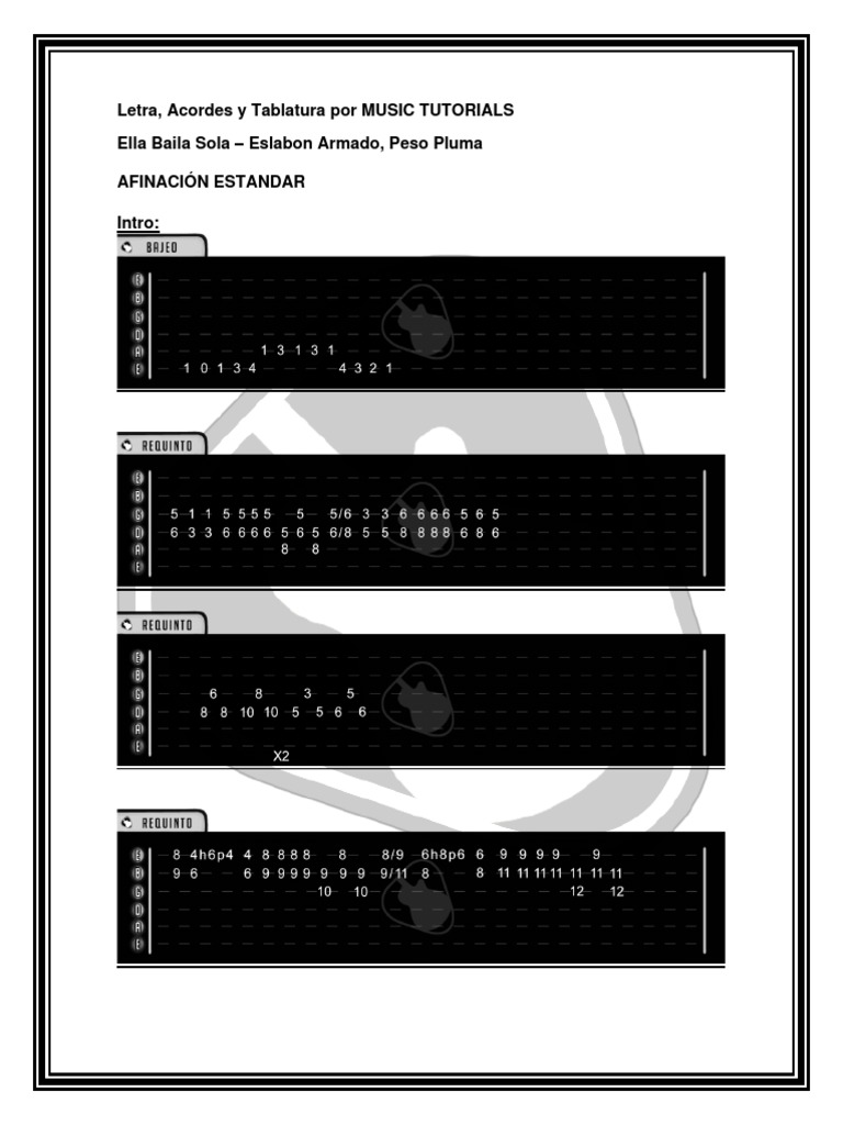 Ella Baila Sola Eslabon Armado Peso Pluma Letra y Acordes by ...