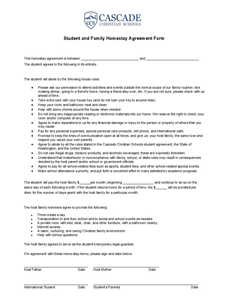Homestay Agreement | PDF | Wellness