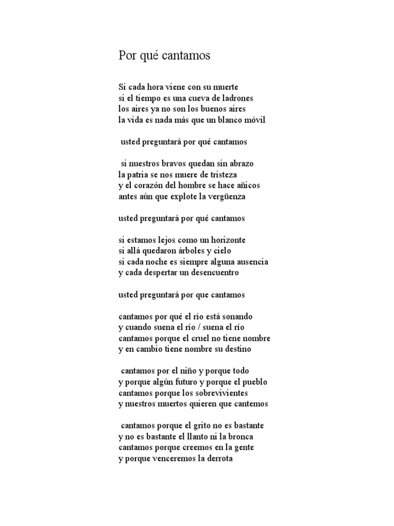 Por Qué Cantamos | PDF