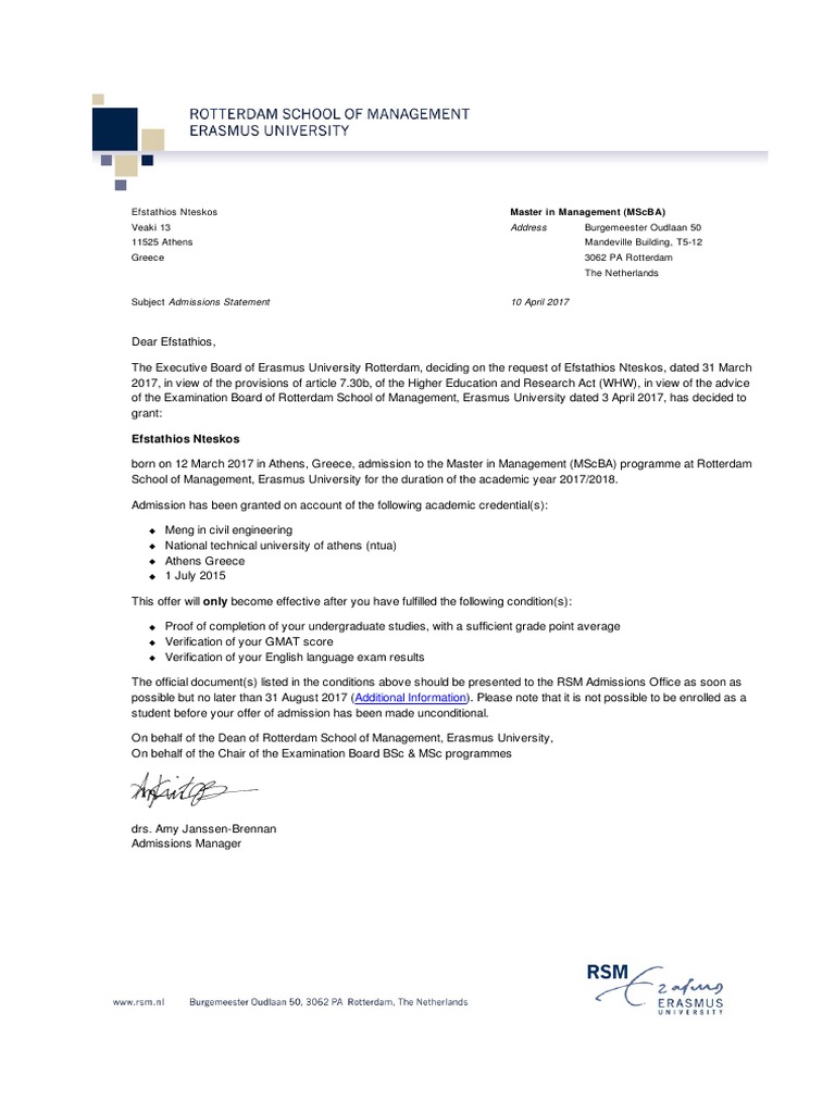 Conditional Offer | PDF