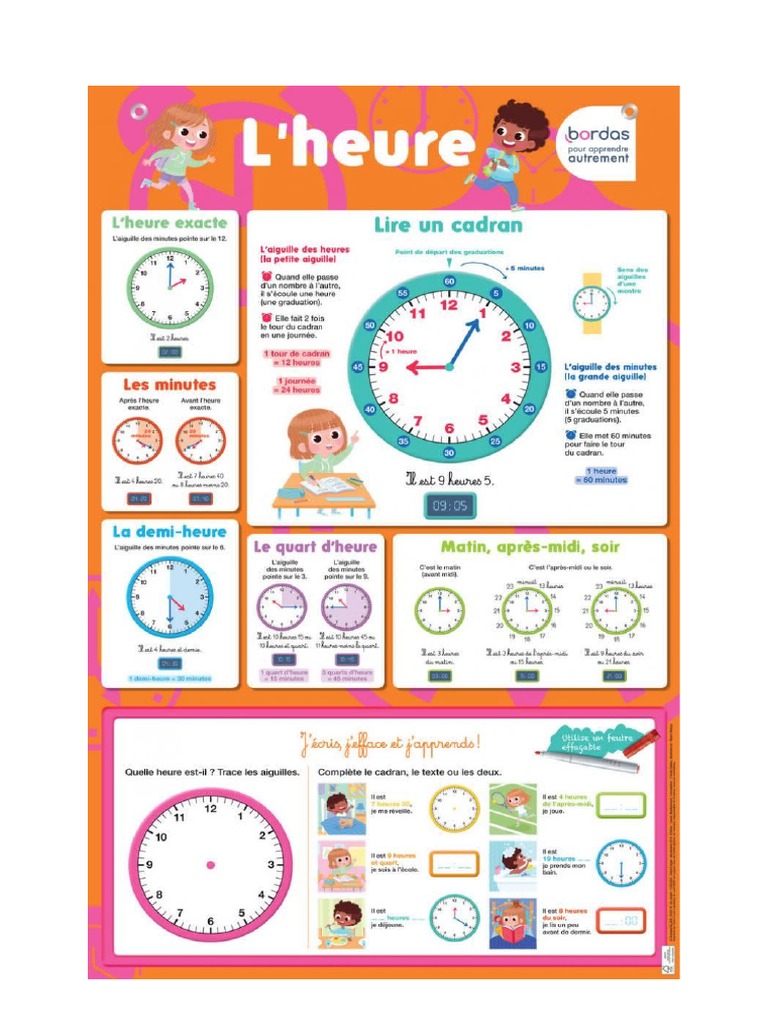 Apprendre À Lire L'heure en Français | PDF | Art