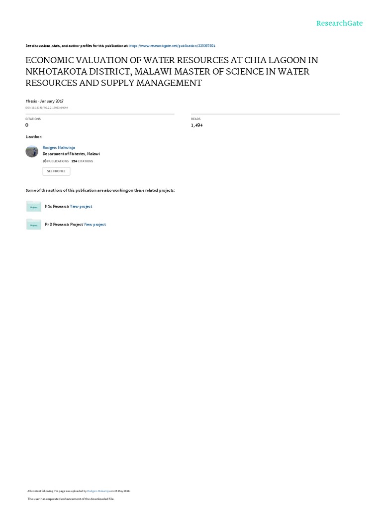 Makwinja RevisedFinalCopy222 | PDF | Water Resources | Water