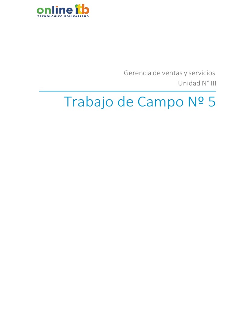 Orientaciones para El Trabajo de Campo # 5 Modificado | PDF | Planificación | Mercado (economía)