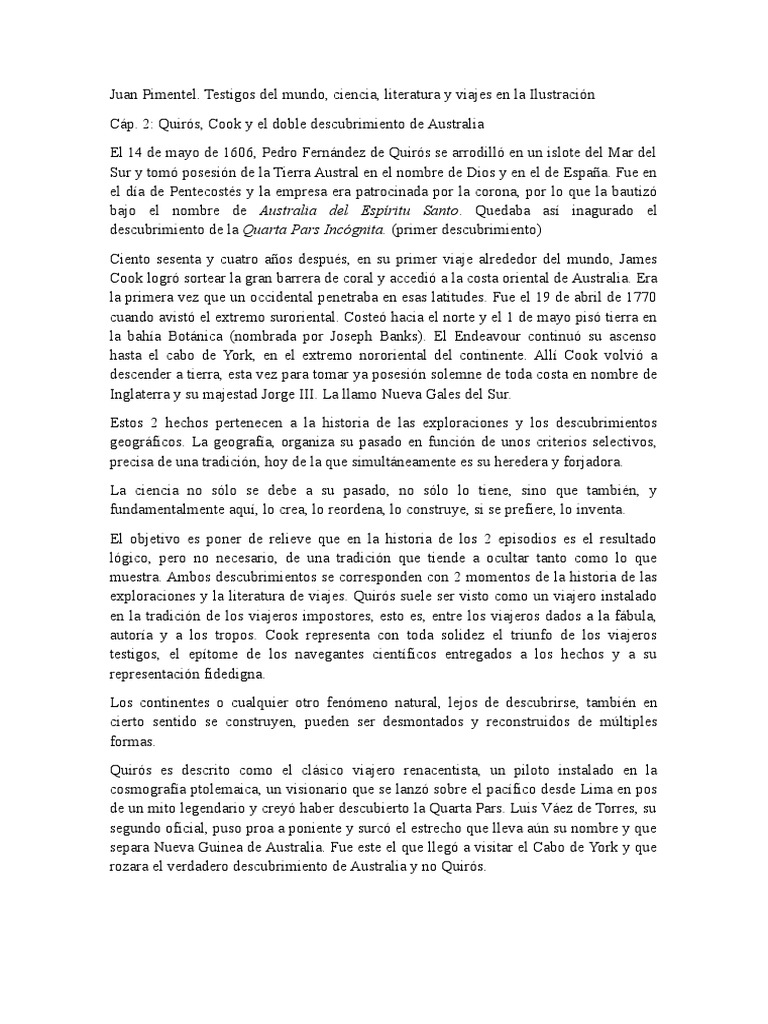 Juan Pimentel | PDF | James Cook | Australia