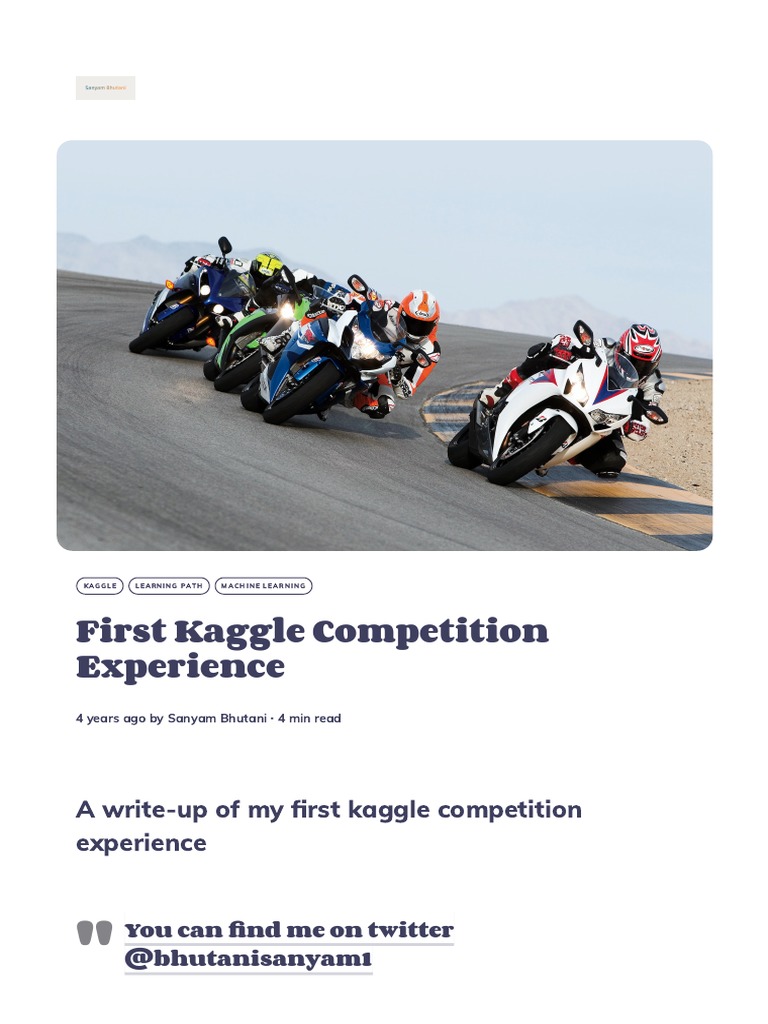 First Kaggle Competition Experience | PDF | Computing First Kaggle Competition Experience | PDF | Computing