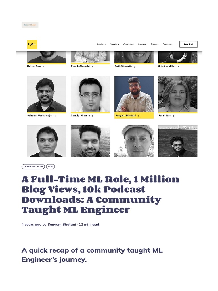 ML Engineer's Journey and Community Impact | PDF | Artificial ...