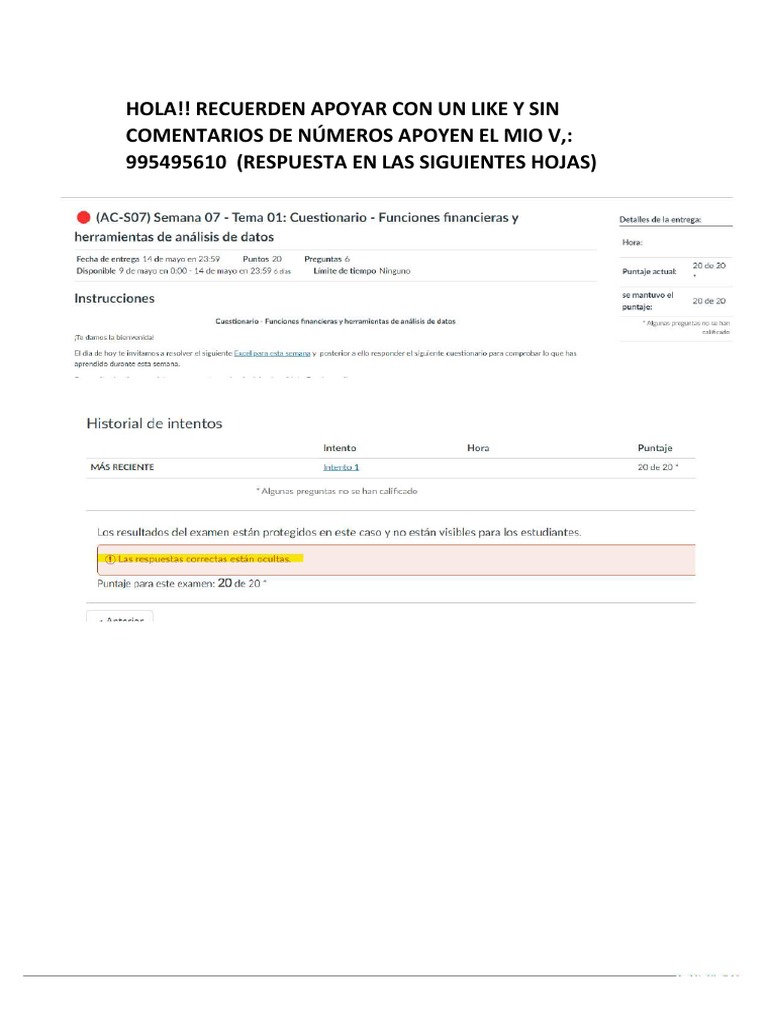 Ac s07 Semana 07 Tema 01 Cuestionario Funciones Financieras y Herramientas de Analisis de Datos ...