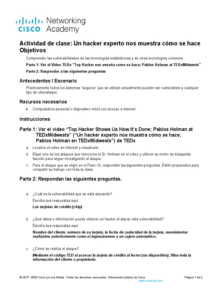 Actividad: Hacking y Vulnerabilidades | PDF | Internet | Información