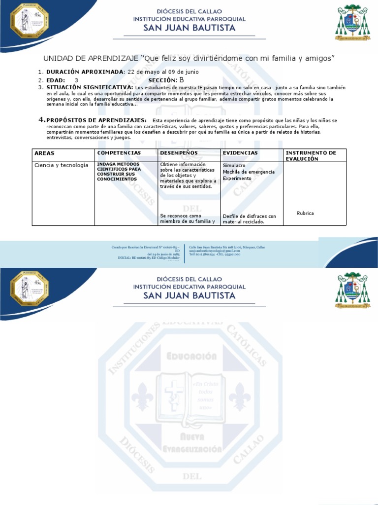 Unidad II Me Siento Feliz Con Mi Familia y Amigos | PDF | Aprendizaje ...