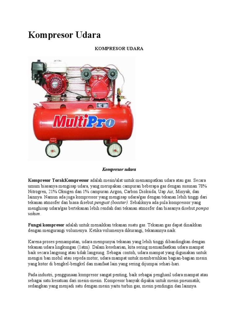 Kompresor Udara | PDF