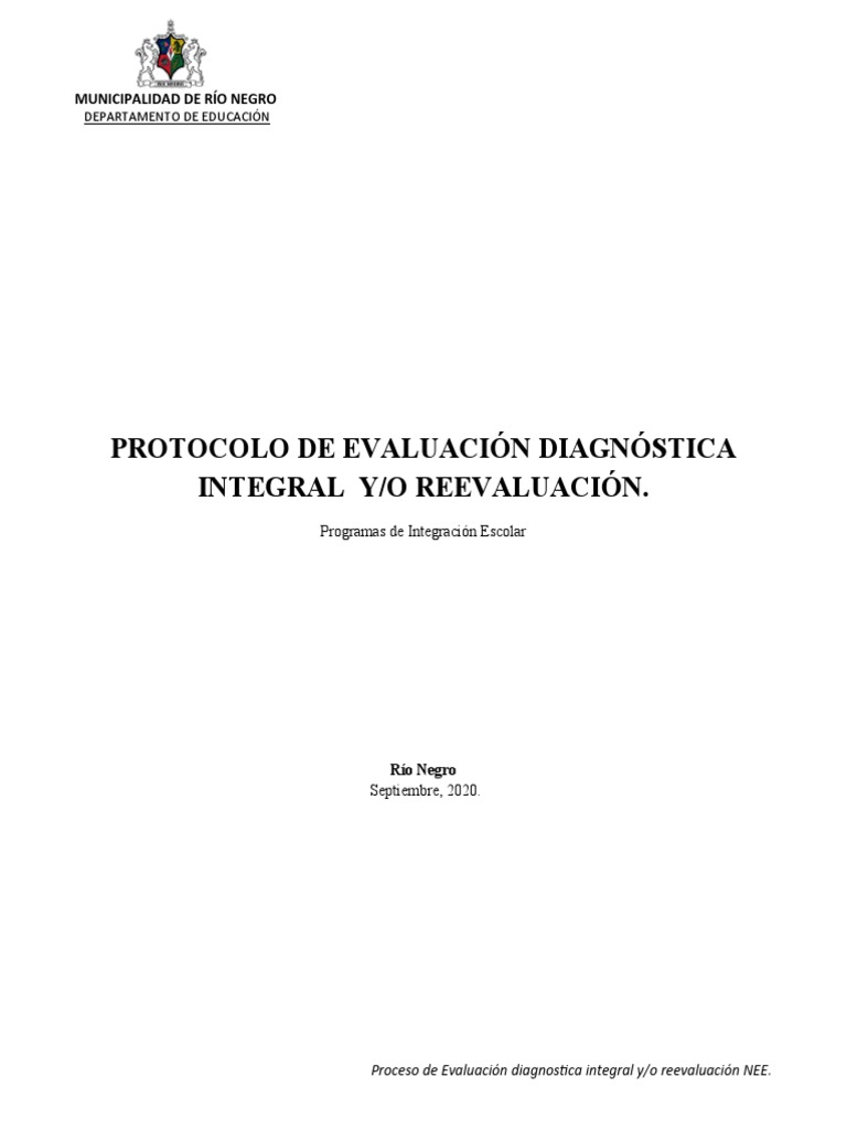 Protocolo Evaluación NEE Río Negro | PDF | Lavado de manos