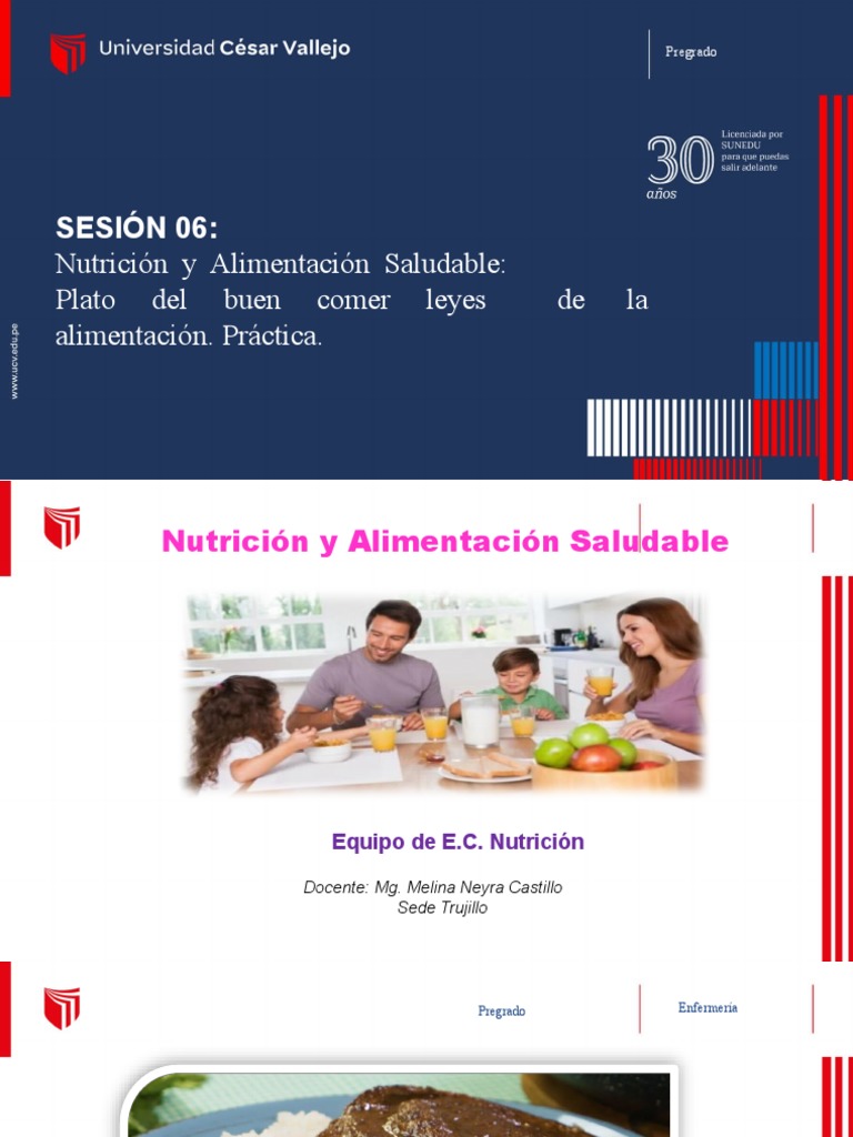 Sesion 6 Alimentación Saludable | PDF | Nutrición | Dieta y nutrición