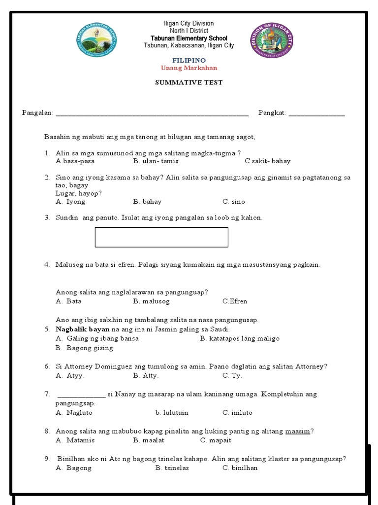 1st Summative... Fil. | PDF