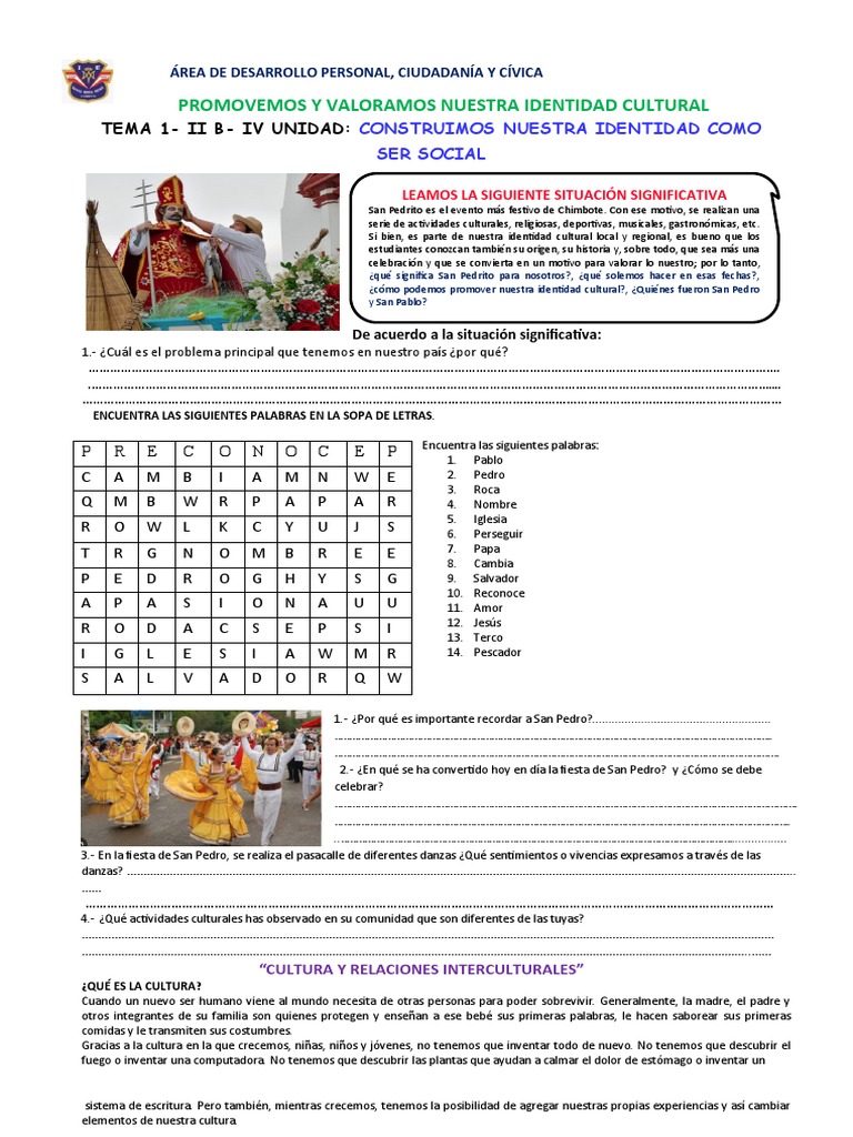 Actividades Culturales para Niños | PDF | Perú | Patrimonio cultural