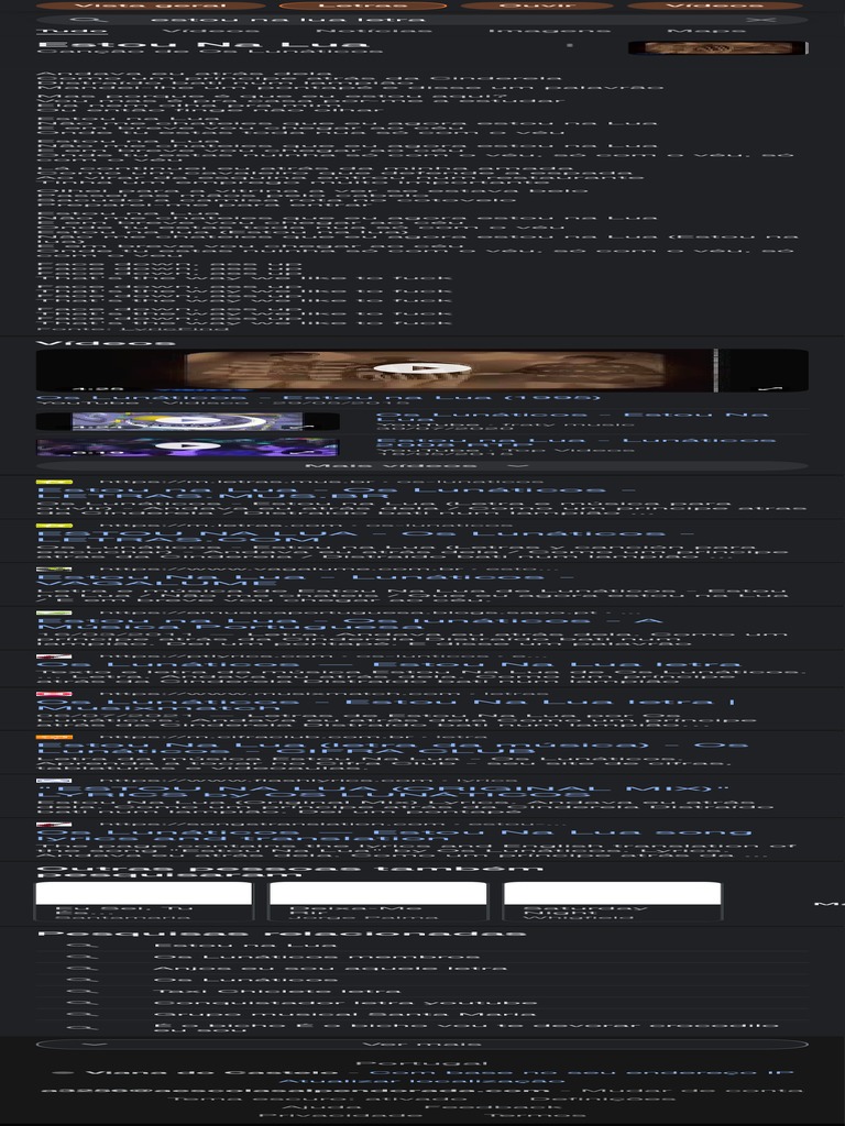 Letra da Canção "Estou na Lua" | PDF