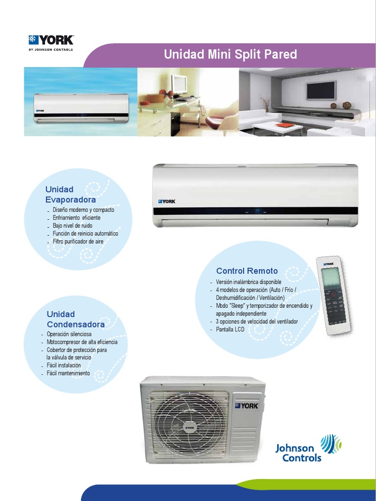 Aire Acondicionado York Mini Split Pared R22 | PDF | Ingenieria ...